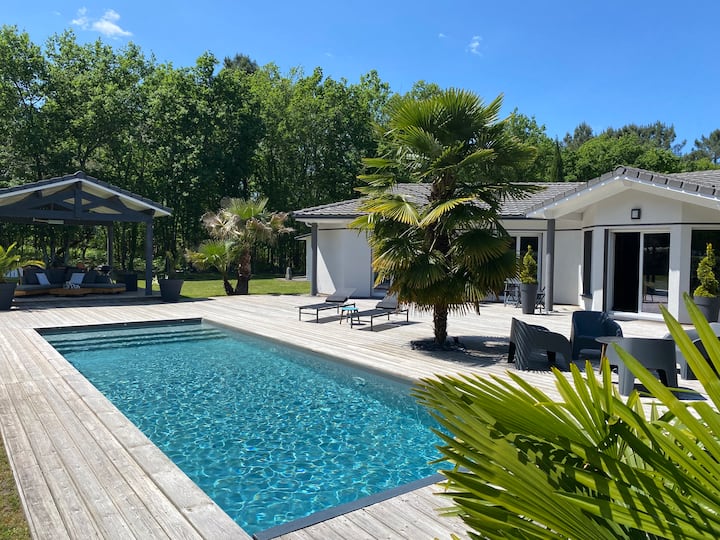 Villa Avec Piscine Chauffée Proche Plage Océane - Le Porge