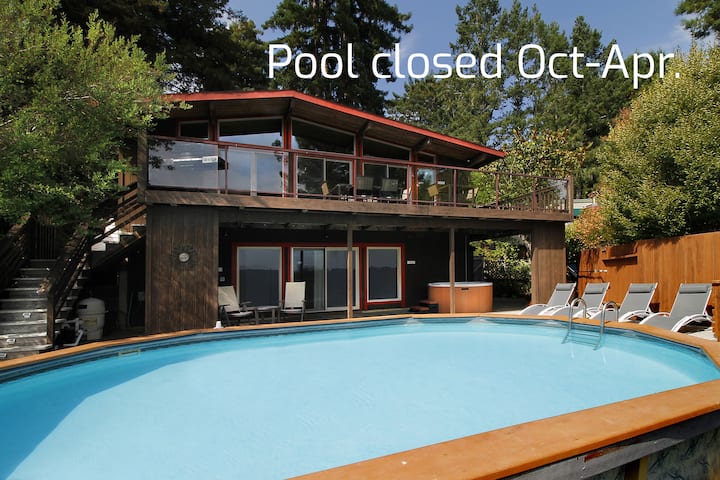Soleil*pool Open Weather Fine Hot Tub View! - Jenner, CA