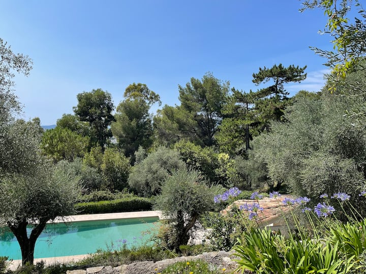 Villa Rénovée, Vue Panoramique Mer, Piscine 15x6 - Grasse