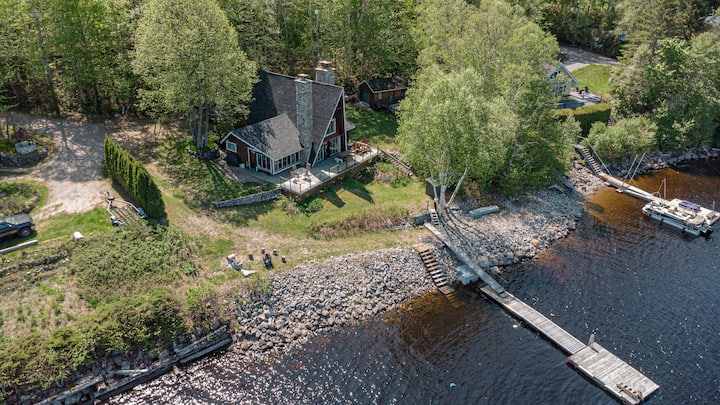 The Bison - waterfront A-Frame with private dock! - Chalets for Rent in ...