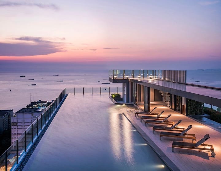 【The Base】高层海景 步行街 无边泳池 网红两室行程规划 - Pattaya