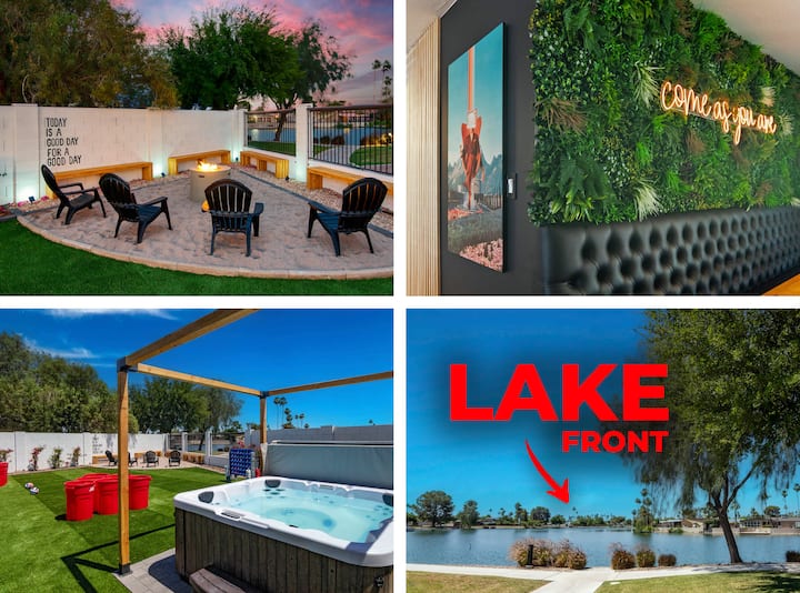 Lakefront Adventure; Hot Tub, Games & Sand Firepit - Tempe, AZ