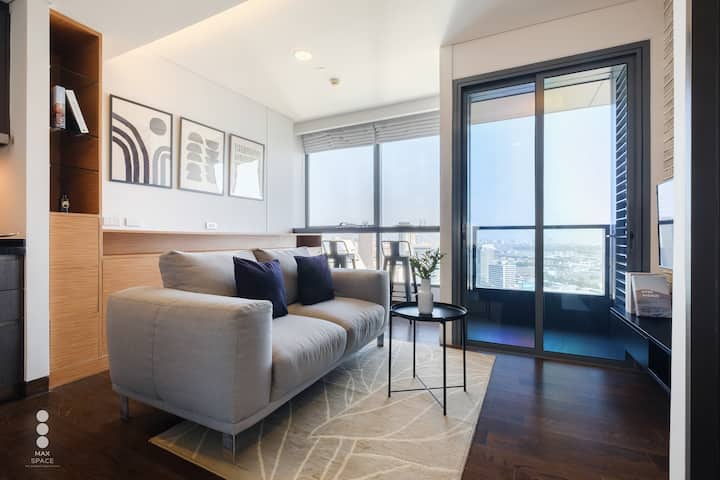 Wfh@32fl. Bright 1br+stunning Sky Pool&sunbath-bts - Bangkok