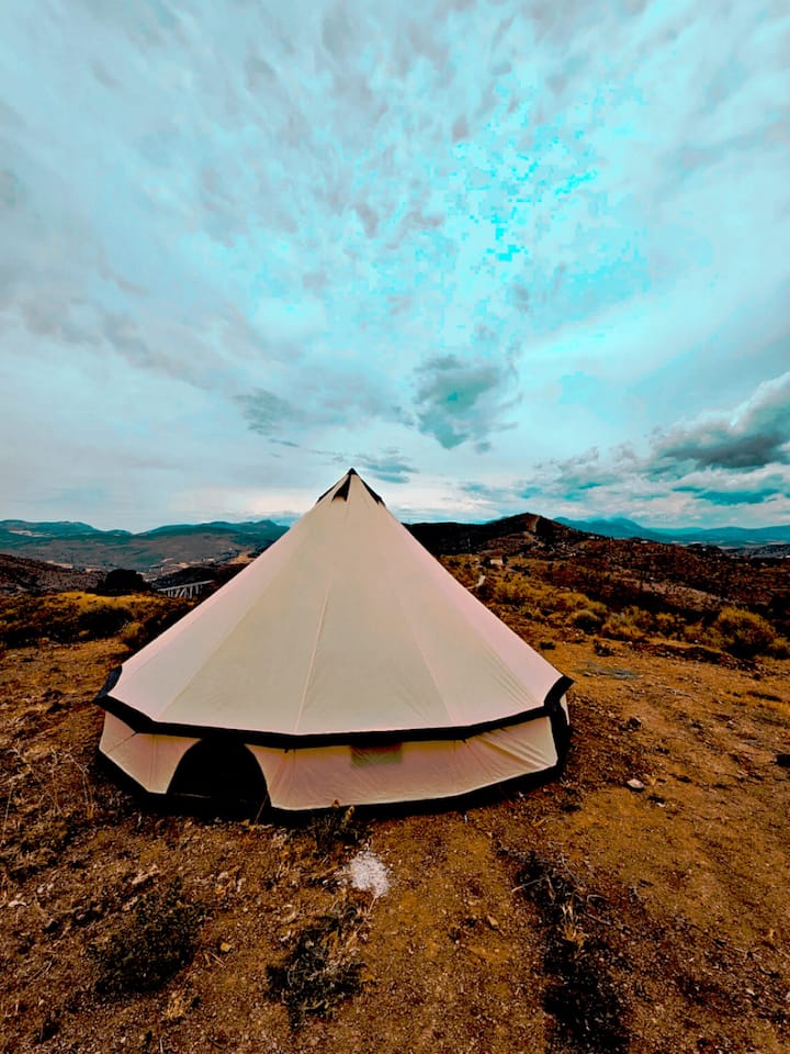 Glamping With Zambra Tower View In Finca Colores - Casabermeja