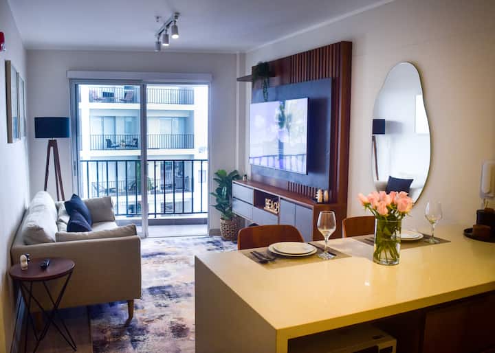 New Beautiful Apartment With Rooftop Pool & Gym - Lima