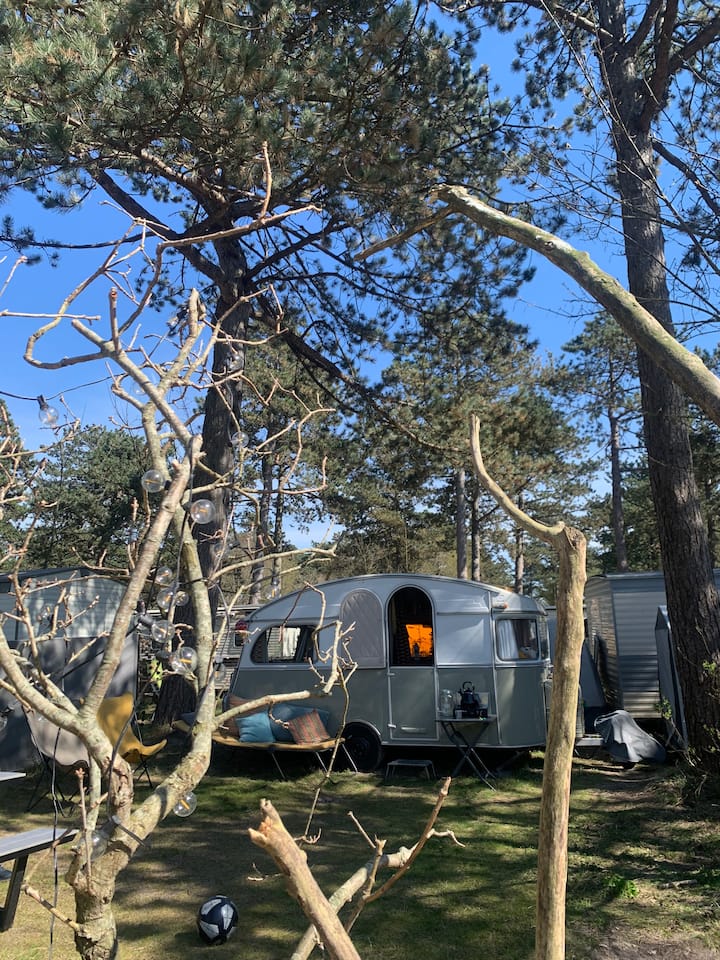 Oldtimer Caravan Near Beach At Camping Bakkum - Egmond aan Zee
