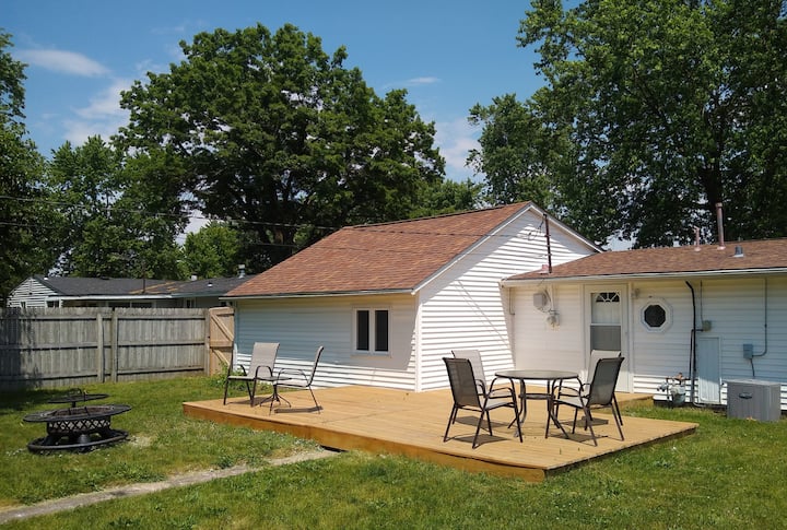 Fenced In Backyard With Firepit; Foosball & Office - Rockford