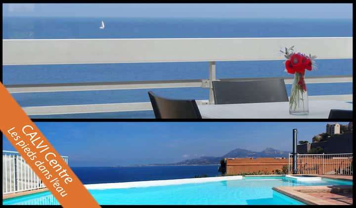 Studio#1 Centre Calvi, Superbe Vue Mer, Piscine.. - Calvi