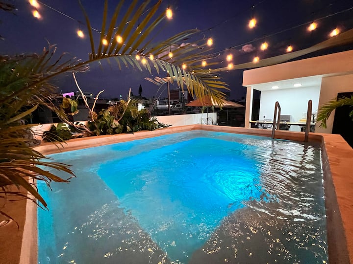 Downtown Industrial Jacuzzi Loft In Roof Garden - Cuernavaca