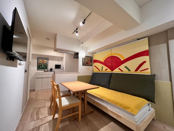 浅草寺3分 浅草駅6分 2寝室+リビング2-6人 スカイツリービュー 駅近 成田空港&羽田空港直通 - Ginza