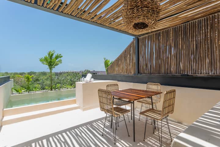 2 Br Rooftop Private Pool Kuukum - Tulum