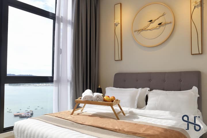 Homesuite'【ts#19】|seaview|kitchen|the Shore - Kota Kinabalu