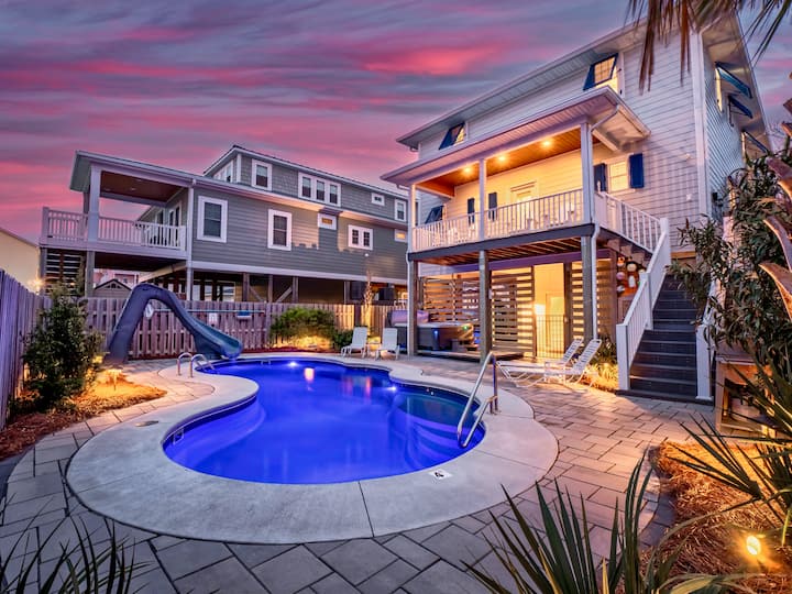 Perfect Location, Oceanview, Hot Tub & Heated Pool - Surf City, NC