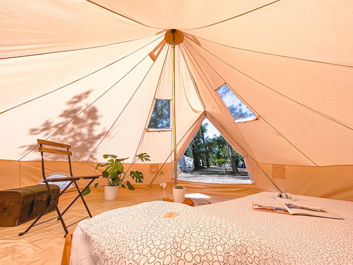 Canvas Tent Surrounded By Nature (2 Single Beds) - Moliets-et-Maa
