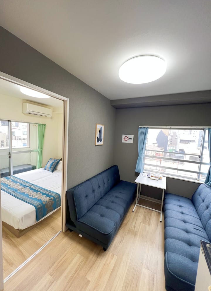 日本橋徒歩3分/黒門市場徒歩6分/難波駅徒歩8分/通天閣・道頓堀・心斎橋徒歩圏内/wifi有り - Osaka