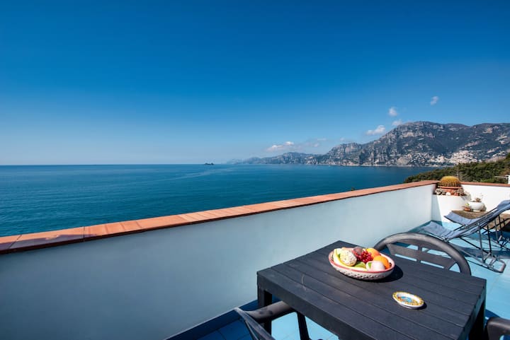 Casa Rosamare Avec Magnifique Terrasse Sur La Mer - Praiano