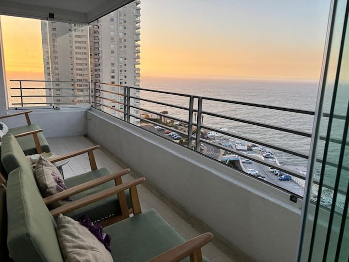 Vista Total Al Mar Concón 2d 2b (5 Huéspedes). - Chile