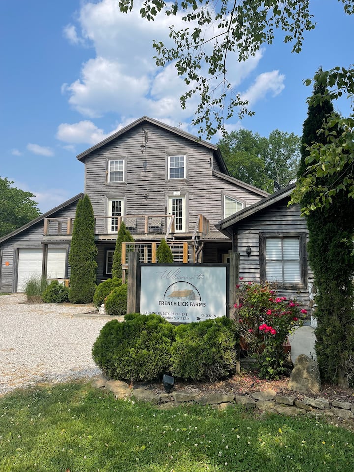 Unique 80 Acre Farm Stay Suite - Spring Mill State Park, Mitchell