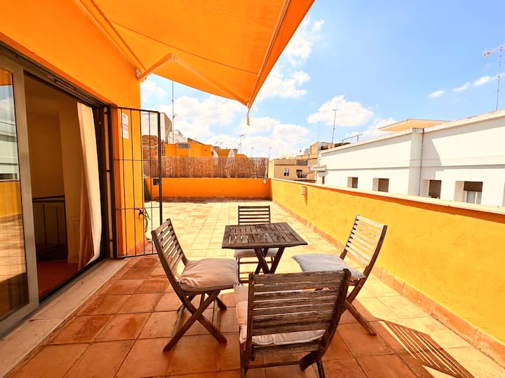 Penthouse Near Cathedral Private Terrace + Parking - 세비야