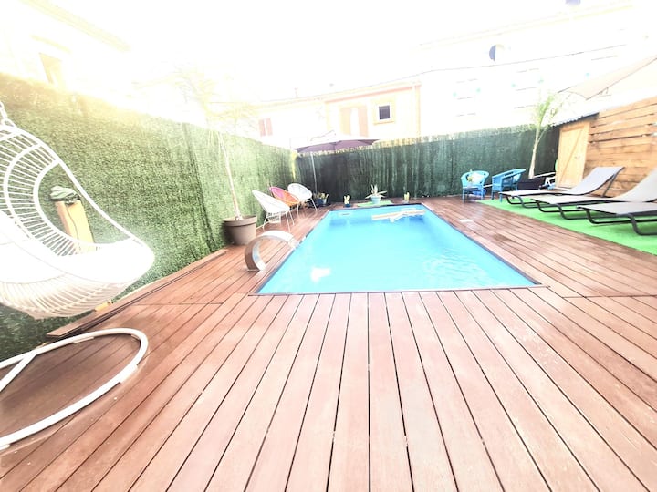 Joli Appart Piscine 4 Voyageur-  8 Minutes Plage - Le Barcarès