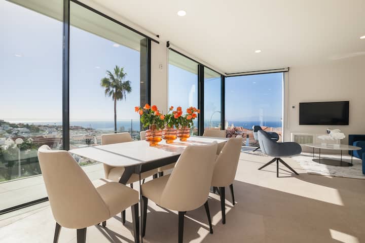 Lux 200m New B Villa With Heated Pool, Ocean View - Adeje