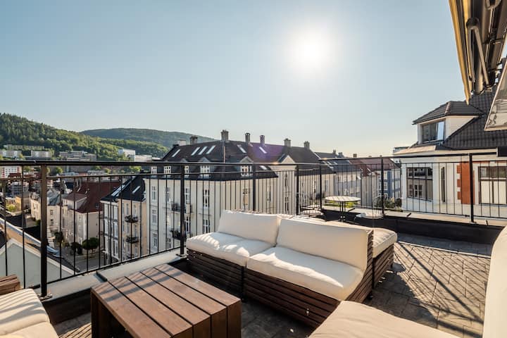 Penthouse In The Heart Of Bergen - 베르겐