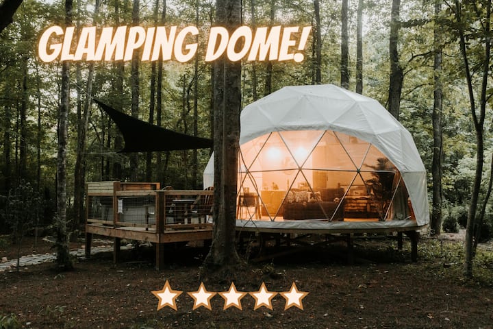 Winter Camping Cozy DOME! HotTub+FirePit+HeatedBed - Dome houses for ...