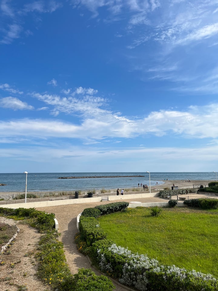 Rivage: Spacieux F2 Face à La Mer Wifi Parking - Palavas-les-Flots