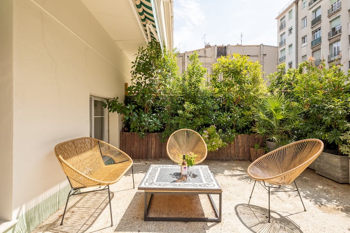 Peaceful Haven, Terrace In Nice - Niza