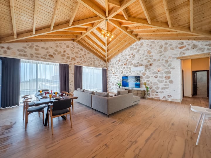 Hill Stone Villa Kas 2 Hamam Ve Saunalı 4 Odalı - Kalkan