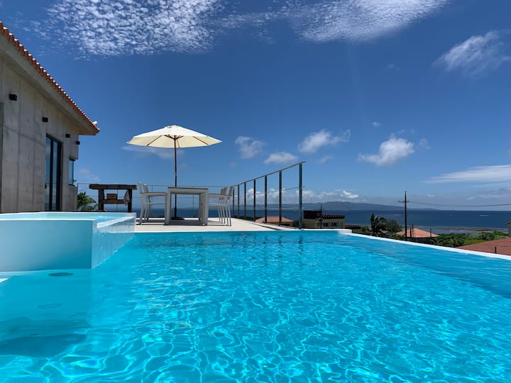 Ishigaki Villa Fusaki Hill Pool Sunset Ocean View - Ishigaki
