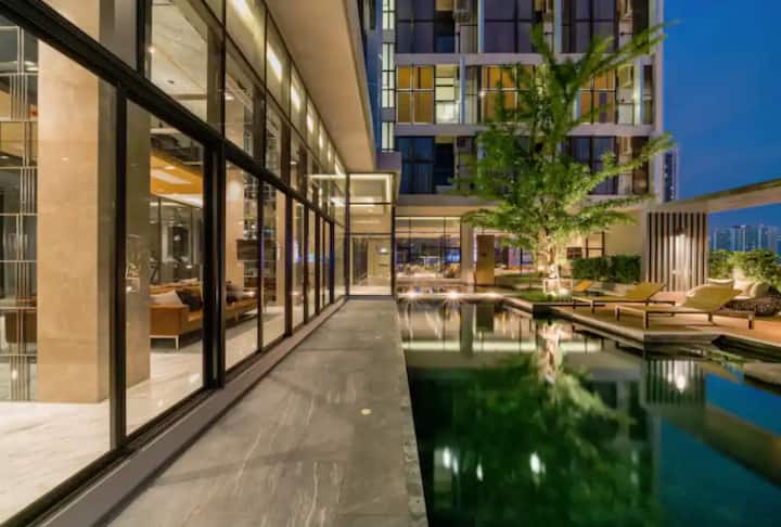Pool+gym Fixed Modern Loft@airport Link&mrt Rama9 - タイ