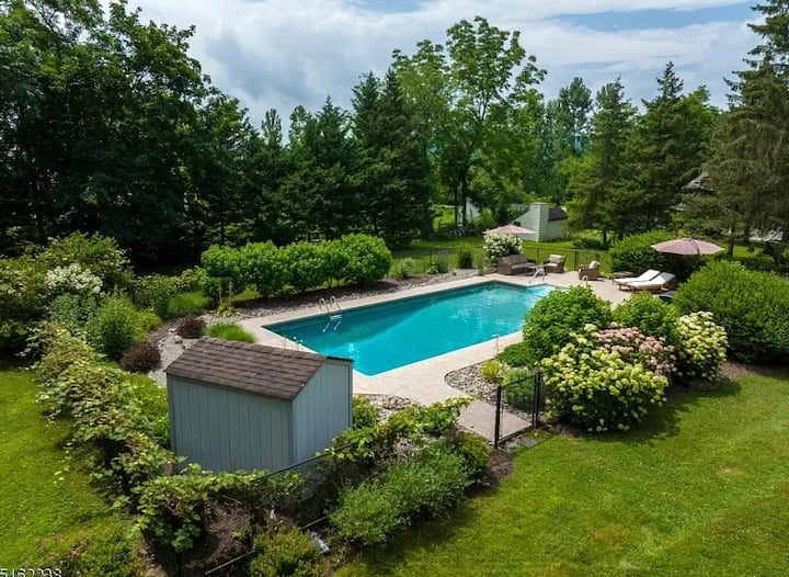 Park-like Retreat W Pool, Goats & Garden Charm - Voorhees State Park, Glen Gardner