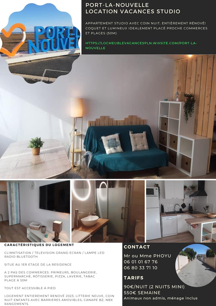 Studio Tous à La Mer Port La Nouvelle - Sigean