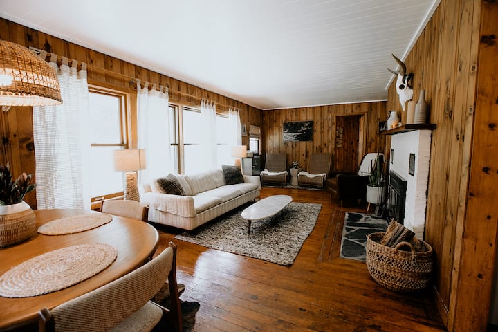 Mid Century Meets Bohemian Cabin - Gilford, NH