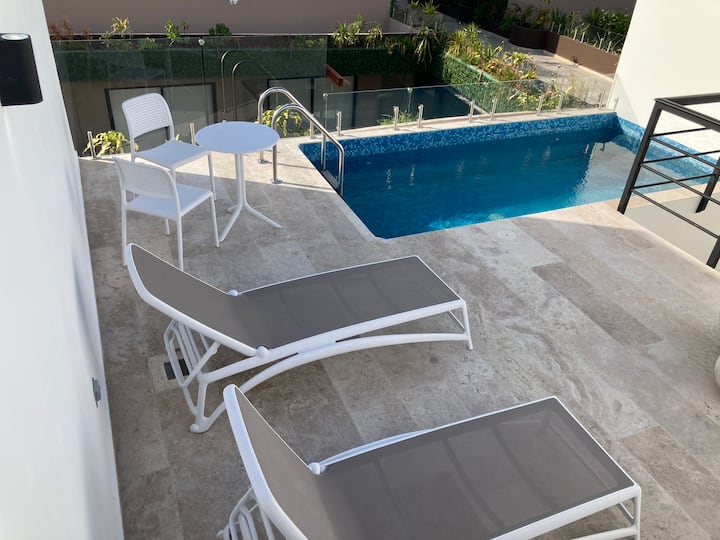 Depto 2 Hab, Terraza Con Alberca Y Lavadora - Riviera Maya