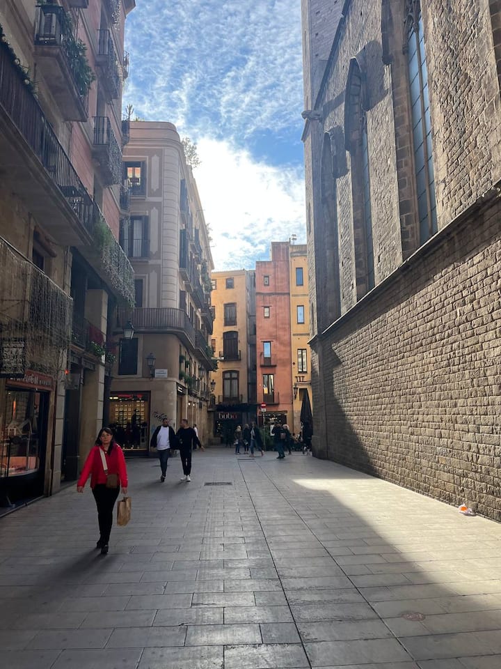 Kingsize Double+single Bed, Balcony, Ac, Workspace - Barcelone