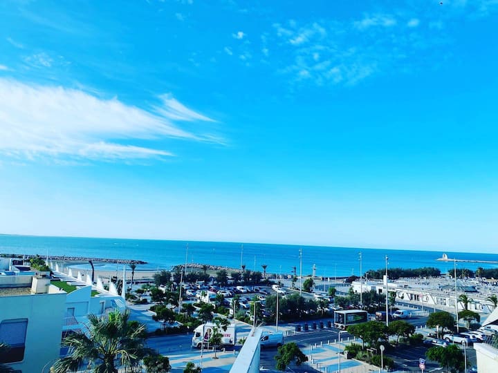 F3 Vue Mer Terrasse Garage 50m Plage - La Grande-Motte