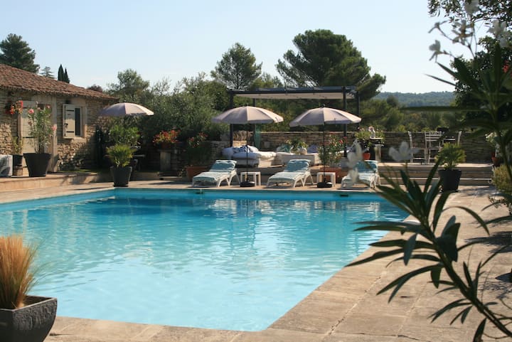 Villa Makeire - Chambre Avec Vue Sur Le Luberon - Gordes