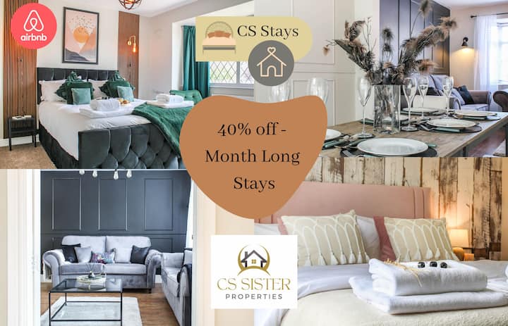 Sleeps 8 - Parking For 3 Cars - Fully Equipped - Royal Leamington Spa