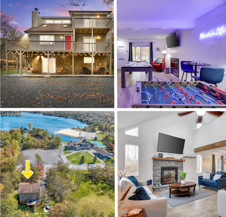 Poconos: Lake View, With Hot Tub & Game Room! - Pocono Mountains, PA