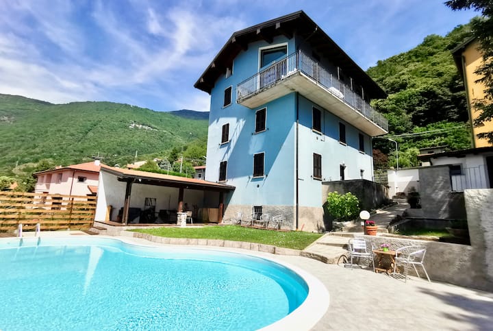 Blue 2: Apt. P. Terra Ac Piscina Vista Lago Como - Menaggio