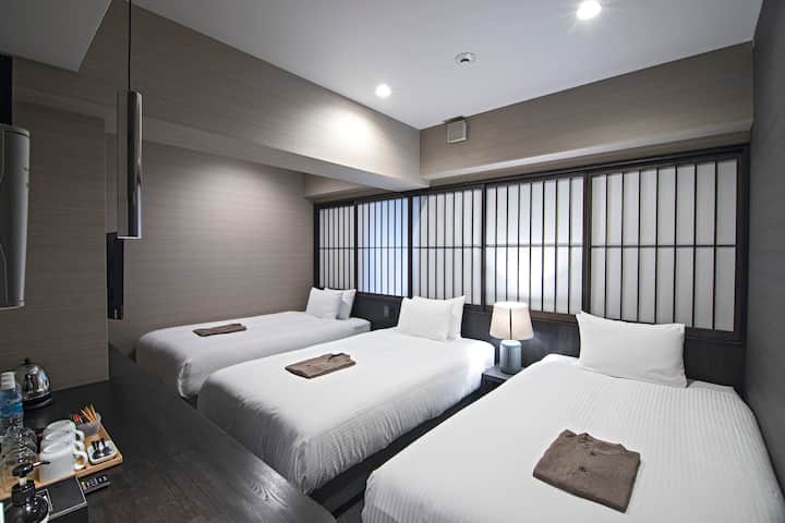 Hotel Ninja Black  Three Single Beds Room - Kyoto