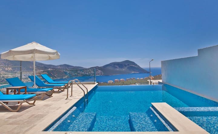 Nahe Zentrum Mit Meerblick 4 P - Kalkan