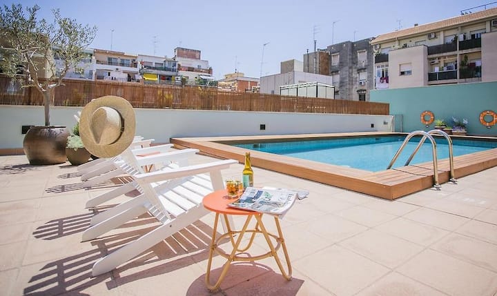 Apt. 1br W/pool Sagrera By Ch - Barcelona