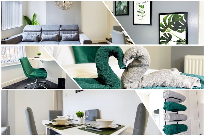 Birks House - New - Sleeps 8 - Modern - Parking - Stoke-on-Trent
