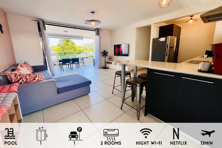 Vaiteatea Cosy Condo Near Beach:2 Br W/ac, Kng Bed - French Polynesia