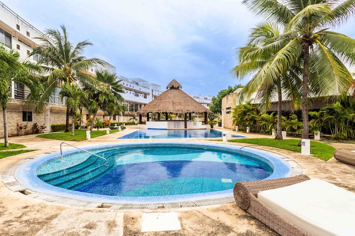 Excepcional Depto Con Terraza, Wi-fi, Piscina, A/c - Cancún