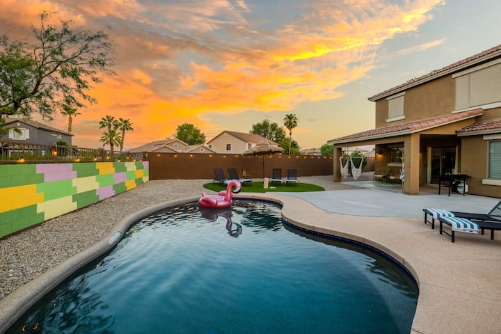 Rancho 5br Oasis | Heated Pool, Grill + Golf - Queen Creek, AZ