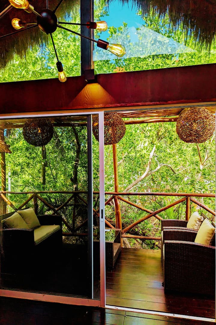 Romantic Loft Near Beach/king Size/wifi/ac/kitchen - Isla Holbox